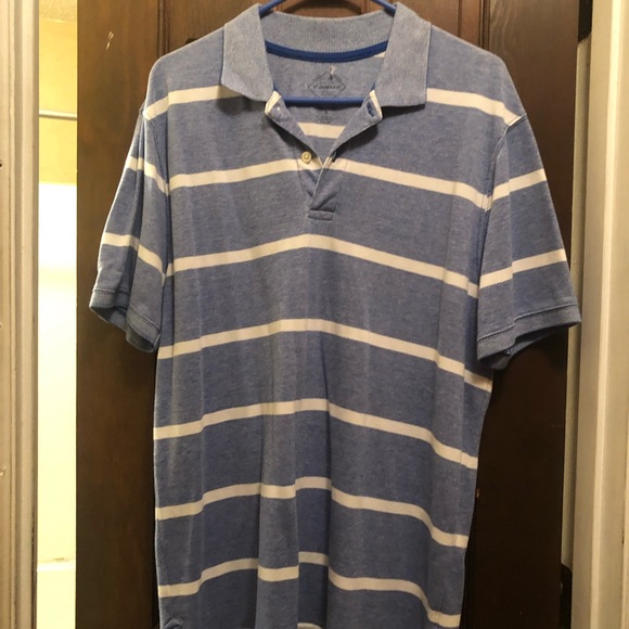 St. John's Bay | Shirts | Mens Medium St Johns Bay Short Sleeve Blue White Striped Polo Shirt ...
